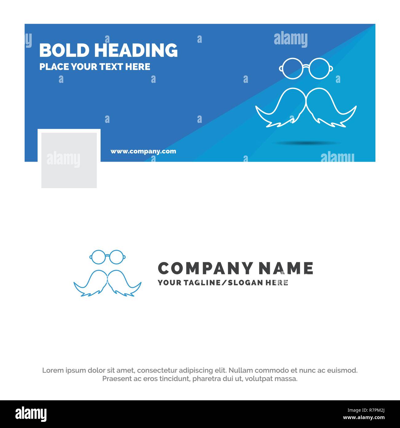 Blue Business Logo Template for moustache, Hipster, movember, male, men ...