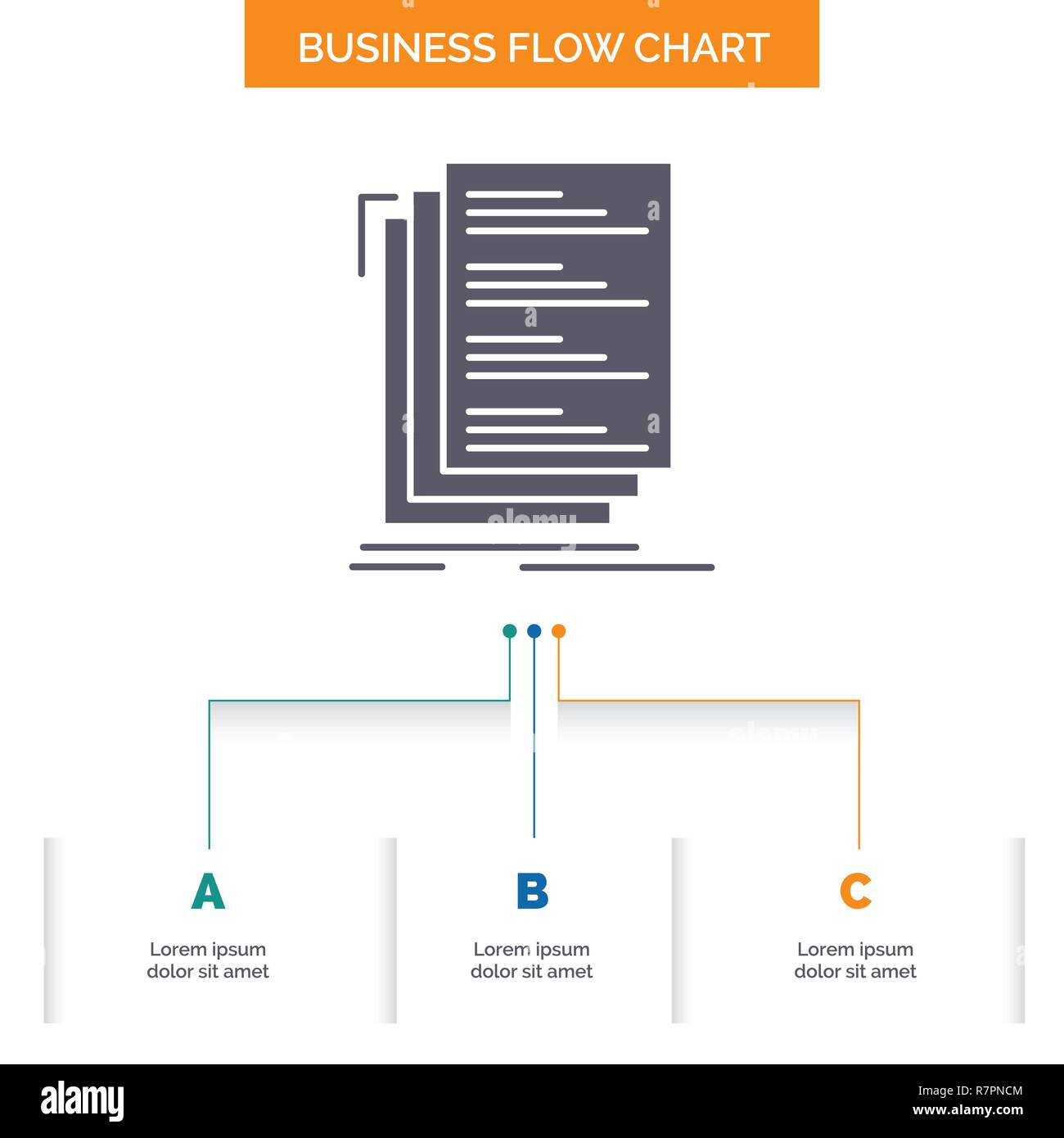 Code Coding Compile Files List Business Flow Chart Design With 3 Steps Glyph Icon For