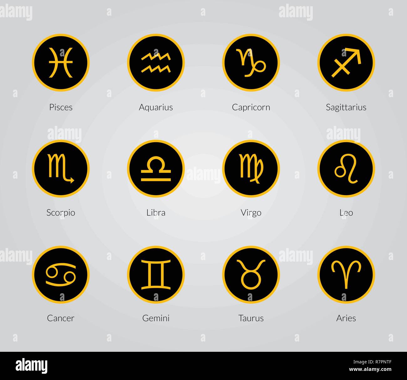 Vector Set of zodiac symbol icons Stock Vector Image & Art - Alamy