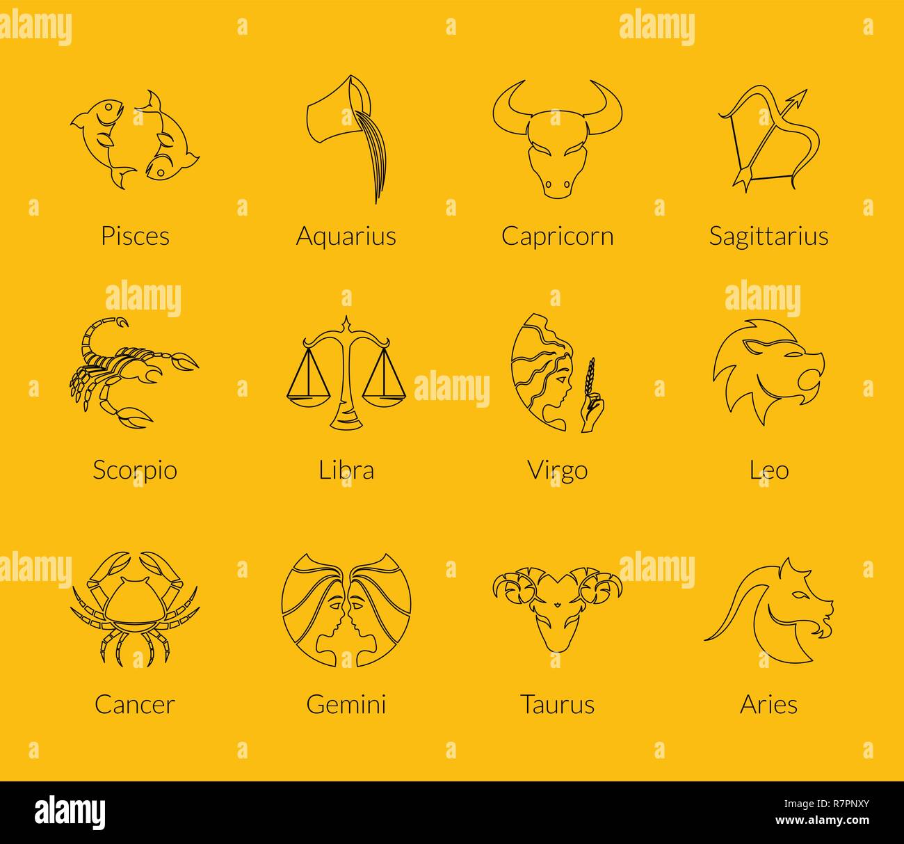 Astrology symbols signs zodiac Stock Vector Images - Alamy