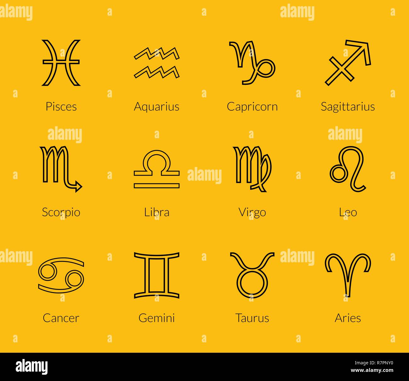 Vector Set of zodiac symbol icons Stock Vector Image & Art - Alamy