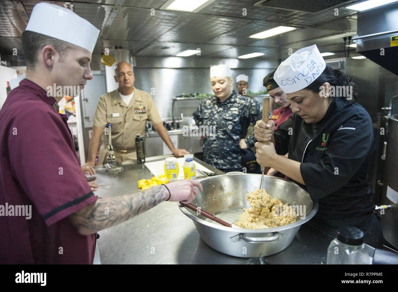SAN DIEGO (March 27, 2017) Chef Penny Davidi demonstrates how to make ...