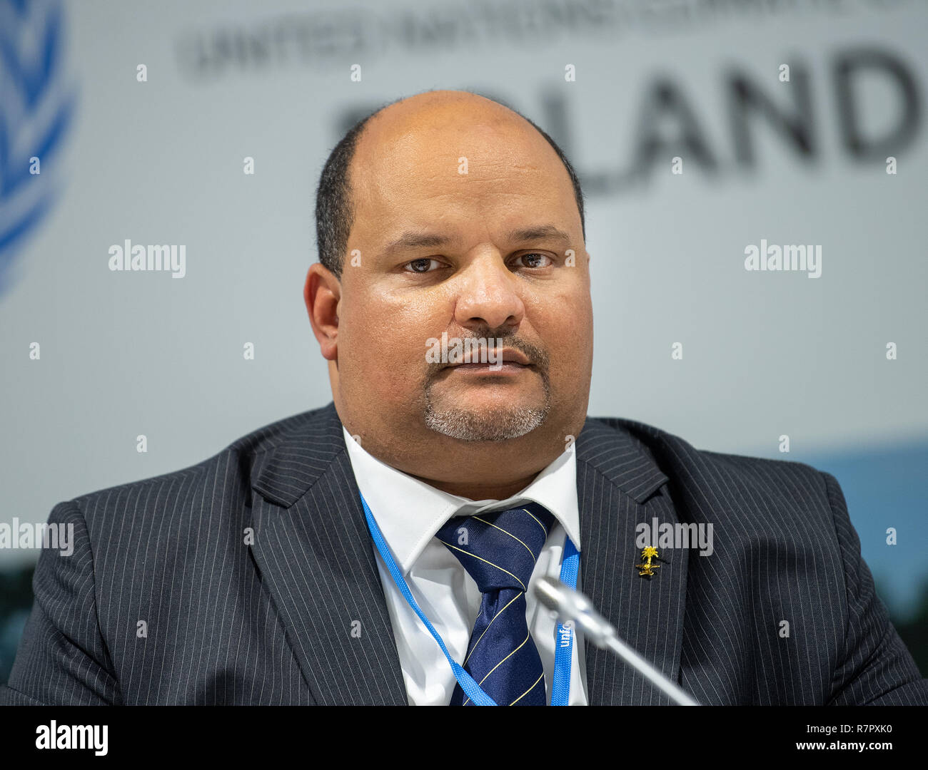 Katowice, Poland. 10th Dec, 2018. Adel Al-Ghamdi, representative of the ...