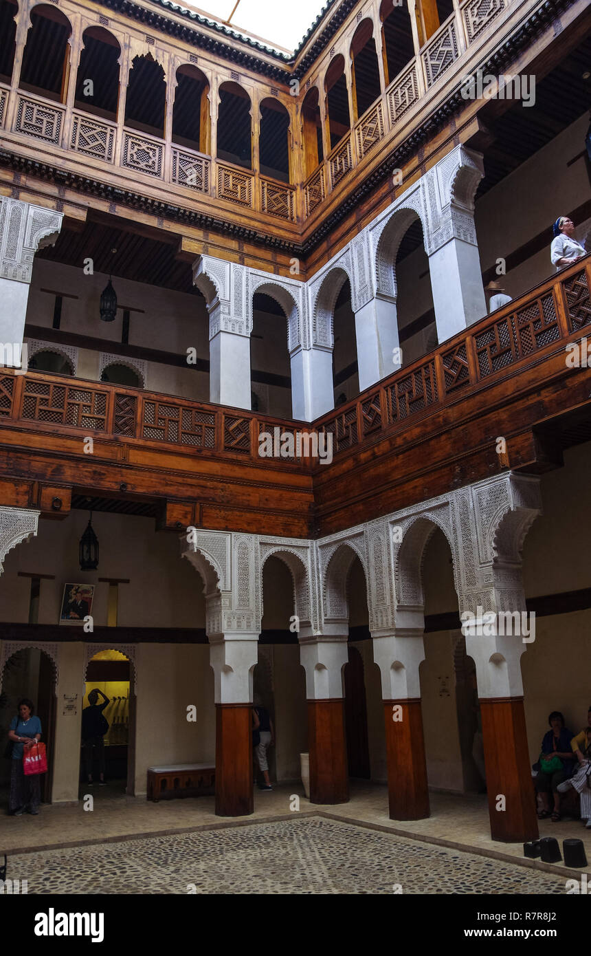 Fez, Morocco - May 9, 2017: Nejjarine Museum of Wooden Arts and Crafts ...