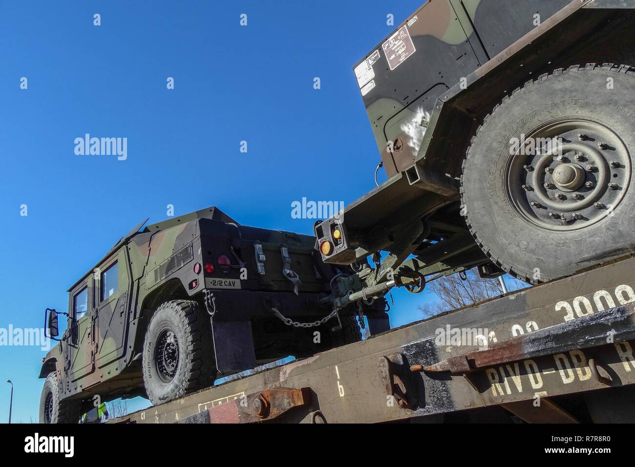 Approximately 29 wheeled vehicles, and trailers from the 2nd Stryker ...