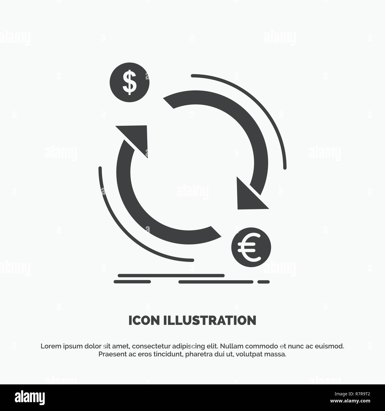 exchange, currency, finance, money, convert Icon. glyph vector gray ...