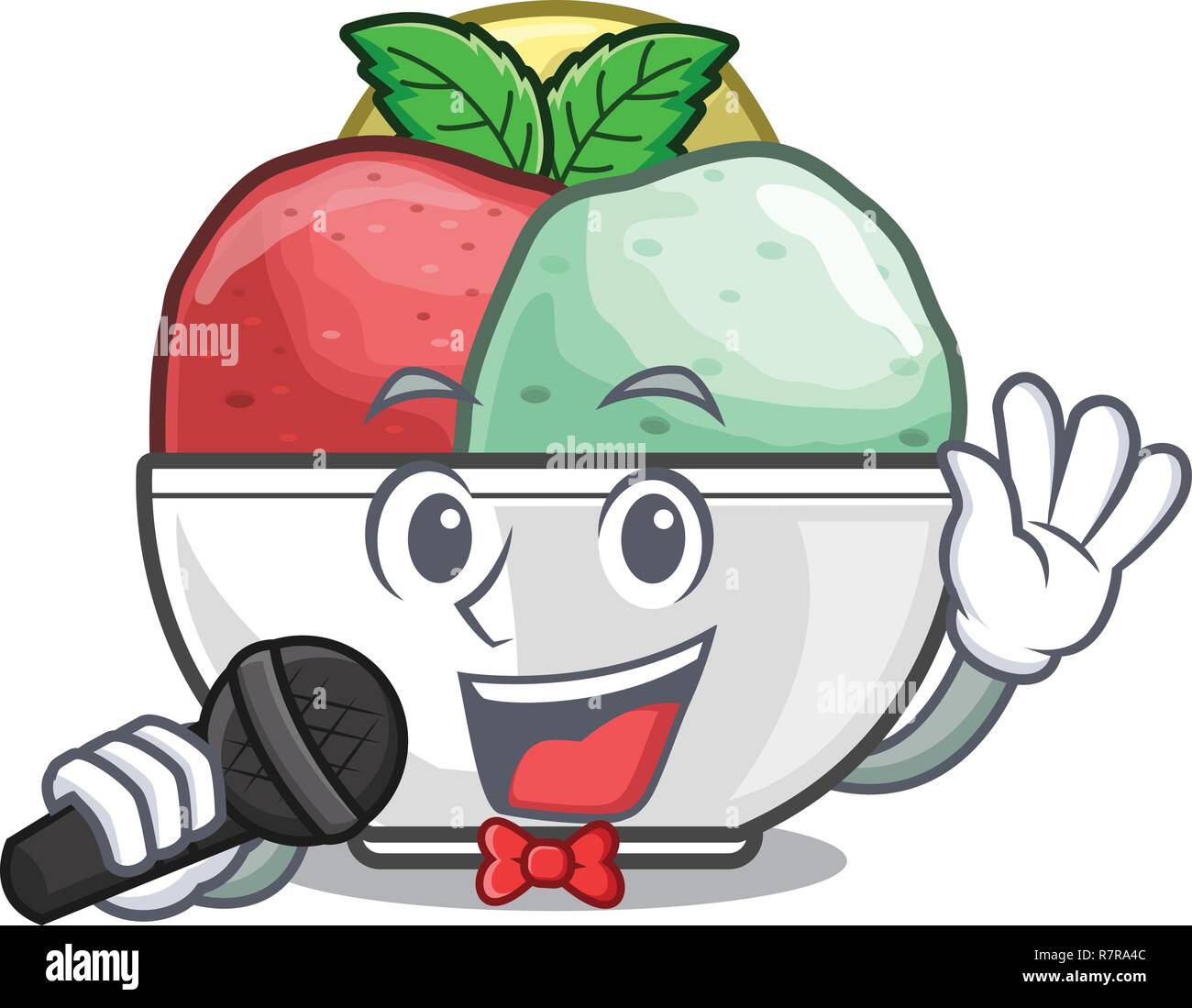 Singing scoops of sorbet in isolated mascot Stock Vector Image & Art ...
