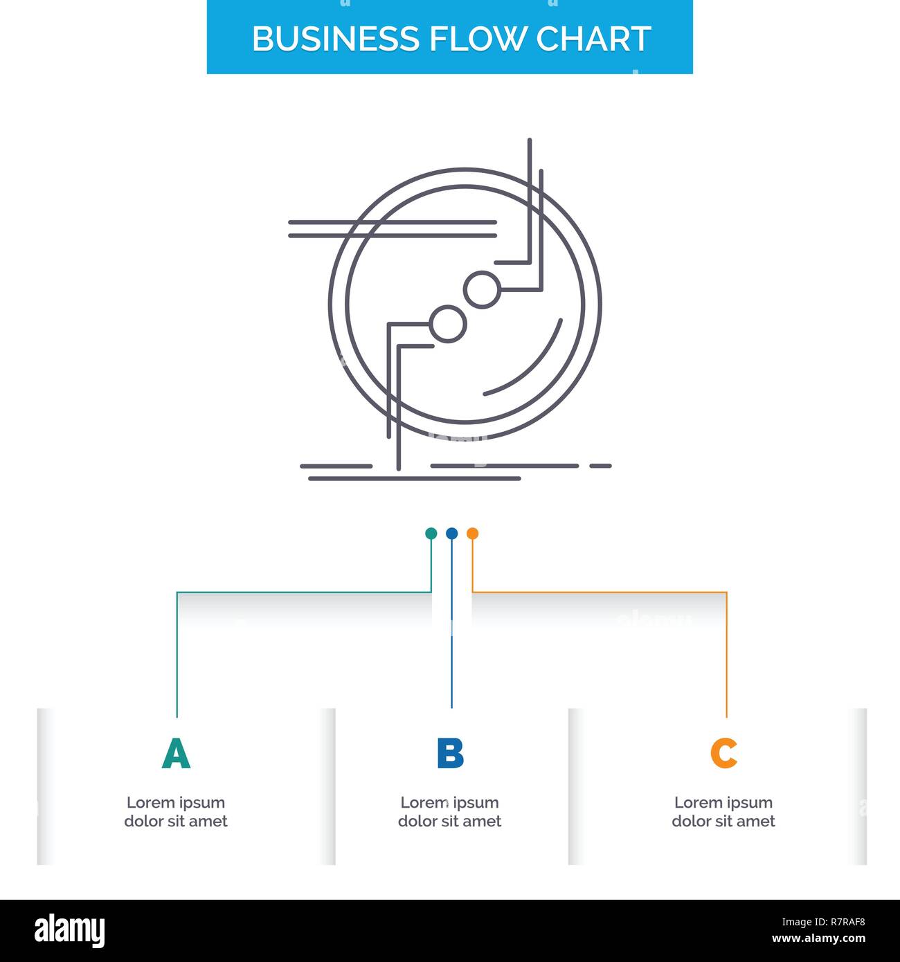 Chain Connect Connection Link Wire Business Flow Chart Design With 3 Steps Line Icon For