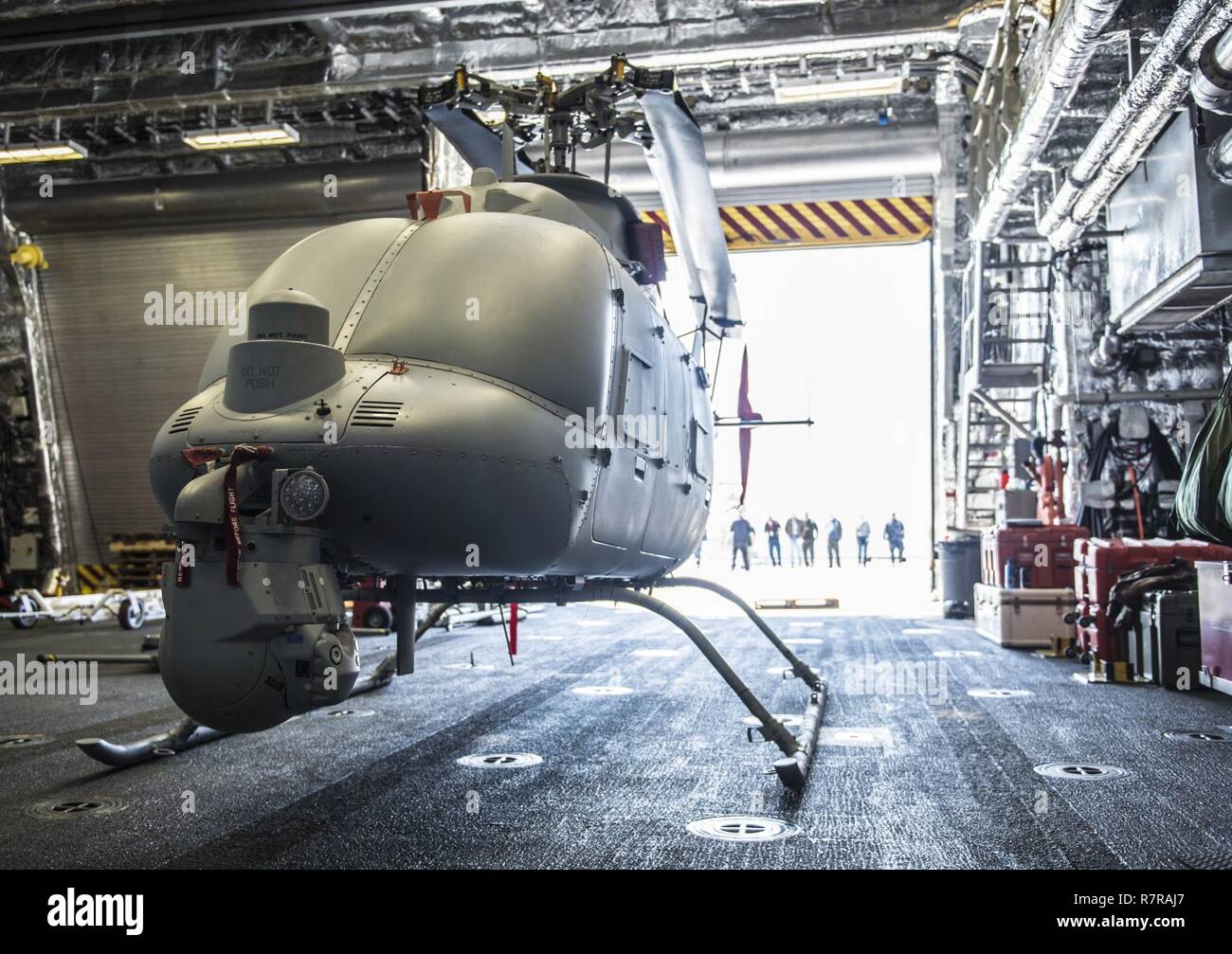 NAVAL BASE SAN DIEGO (March 27, 2017) A MQ-8C Fire Scout sits in the ...