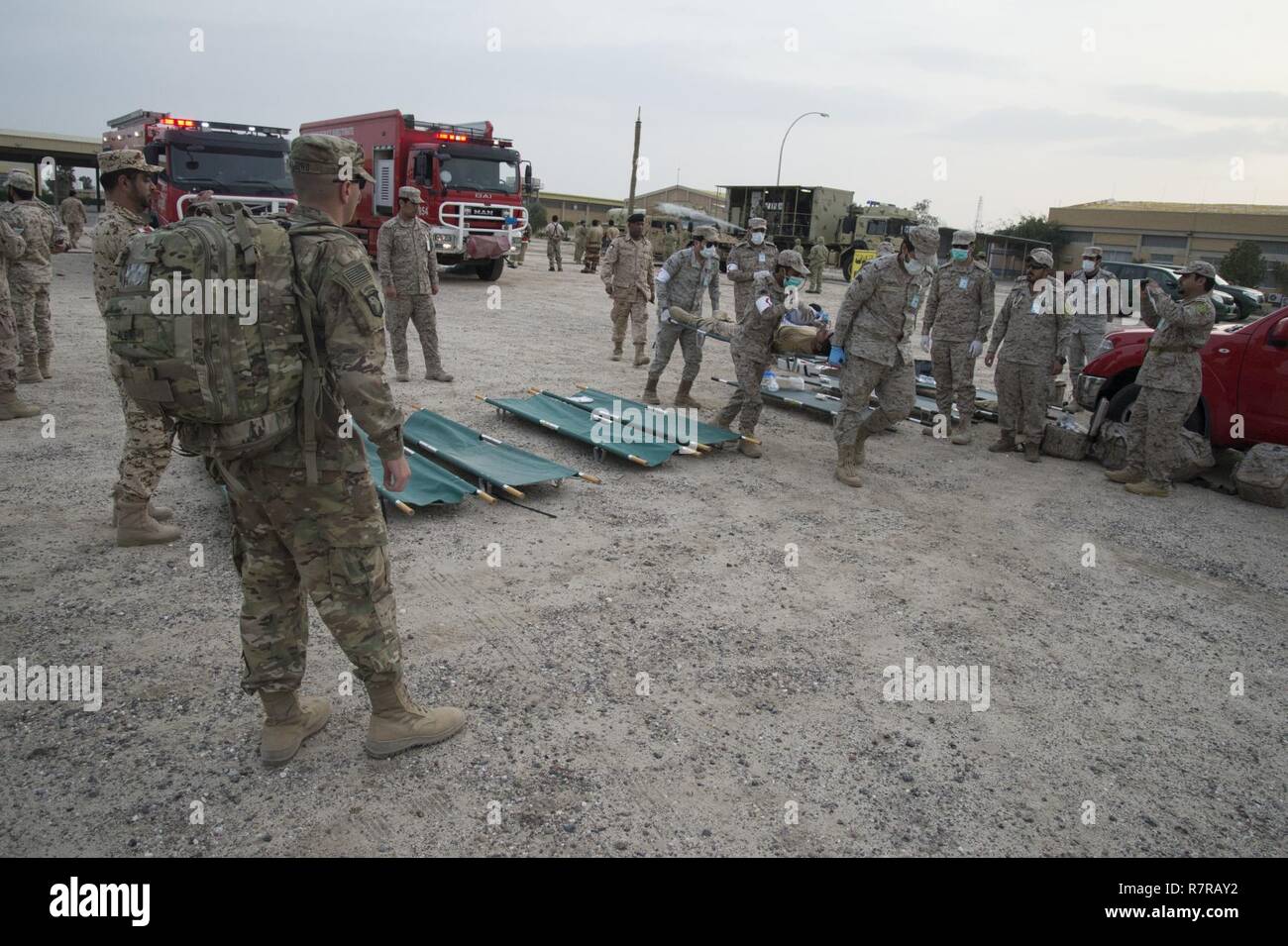 Civilian and military emergency responders from Kuwait, Bahrain, Qatar ...