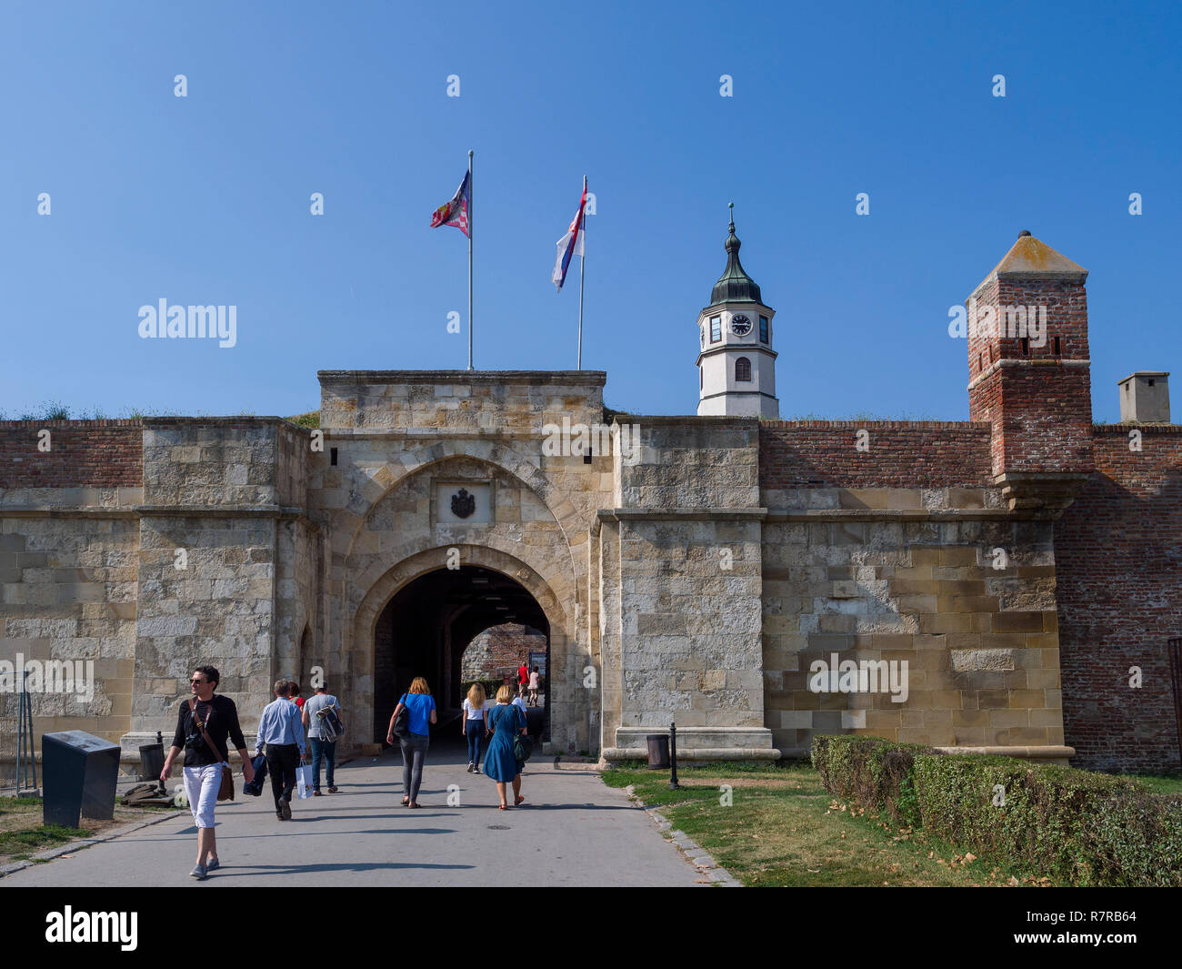 Gate and clocktower of the fortress, Belgrade, Serbia, Europe Stock ...