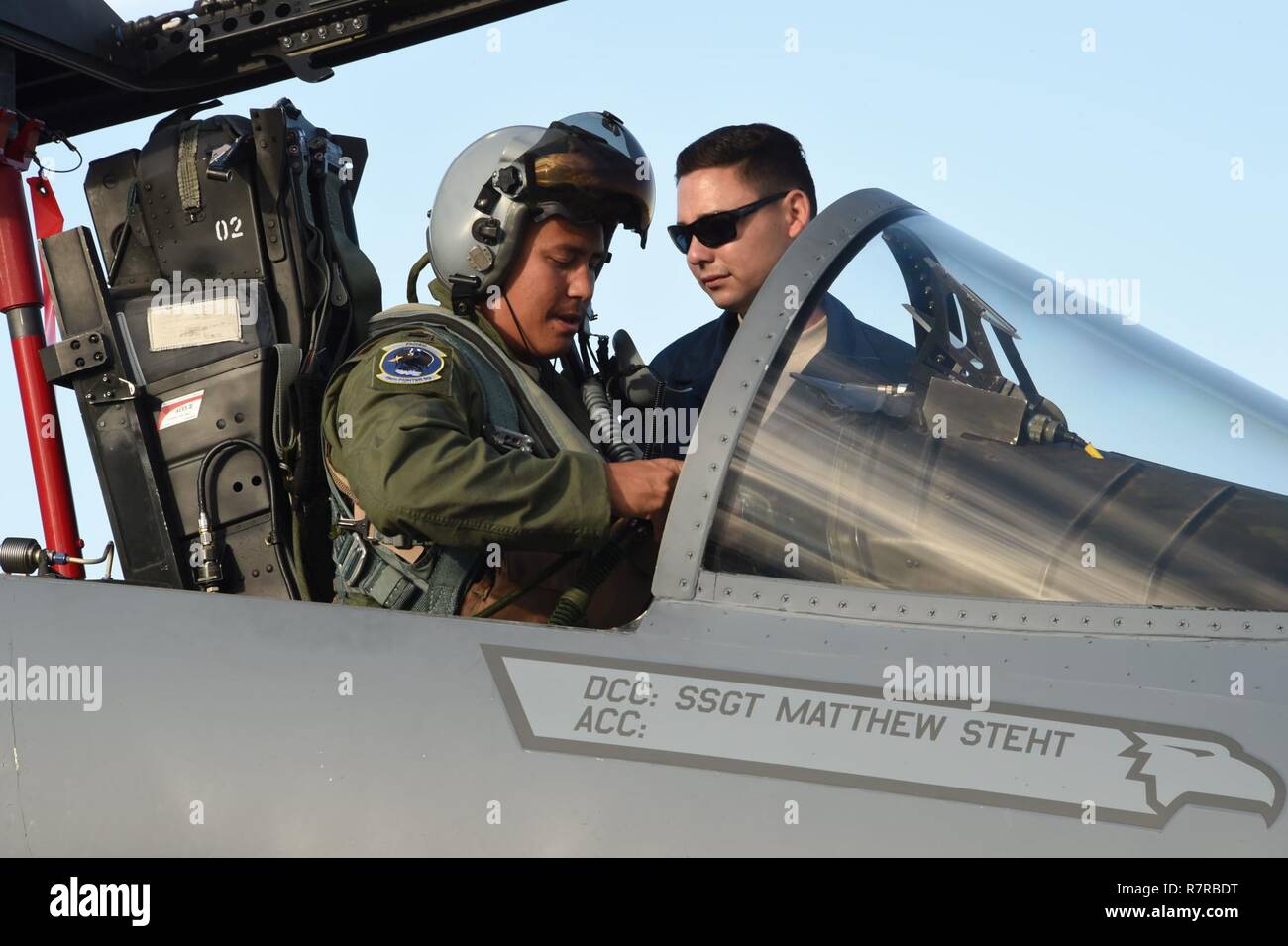 U.S. Air Force Capt. Christopher Lacroix, 194th Fighter Squadron pilot, California Air National ...