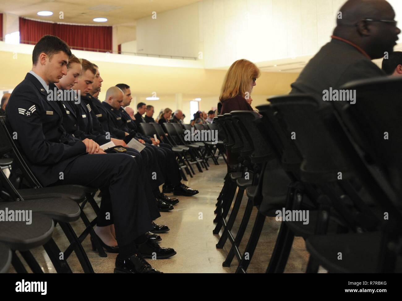 Defenders assigned to the 22nd Security Forces Squadron, pray during a ...
