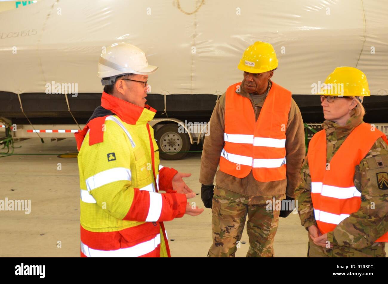 Steven Chen, port captain, provides some cargo-related information to U ...