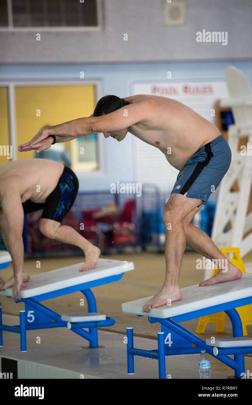 U.S. Army Col. Michael Malone, Bethesda, Md., trains for the swimming ...