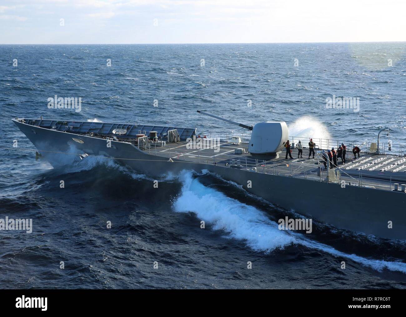 ATLANTIC OCEAN (March 23, 2017) U.S. Navy Sailors assigned to the ...
