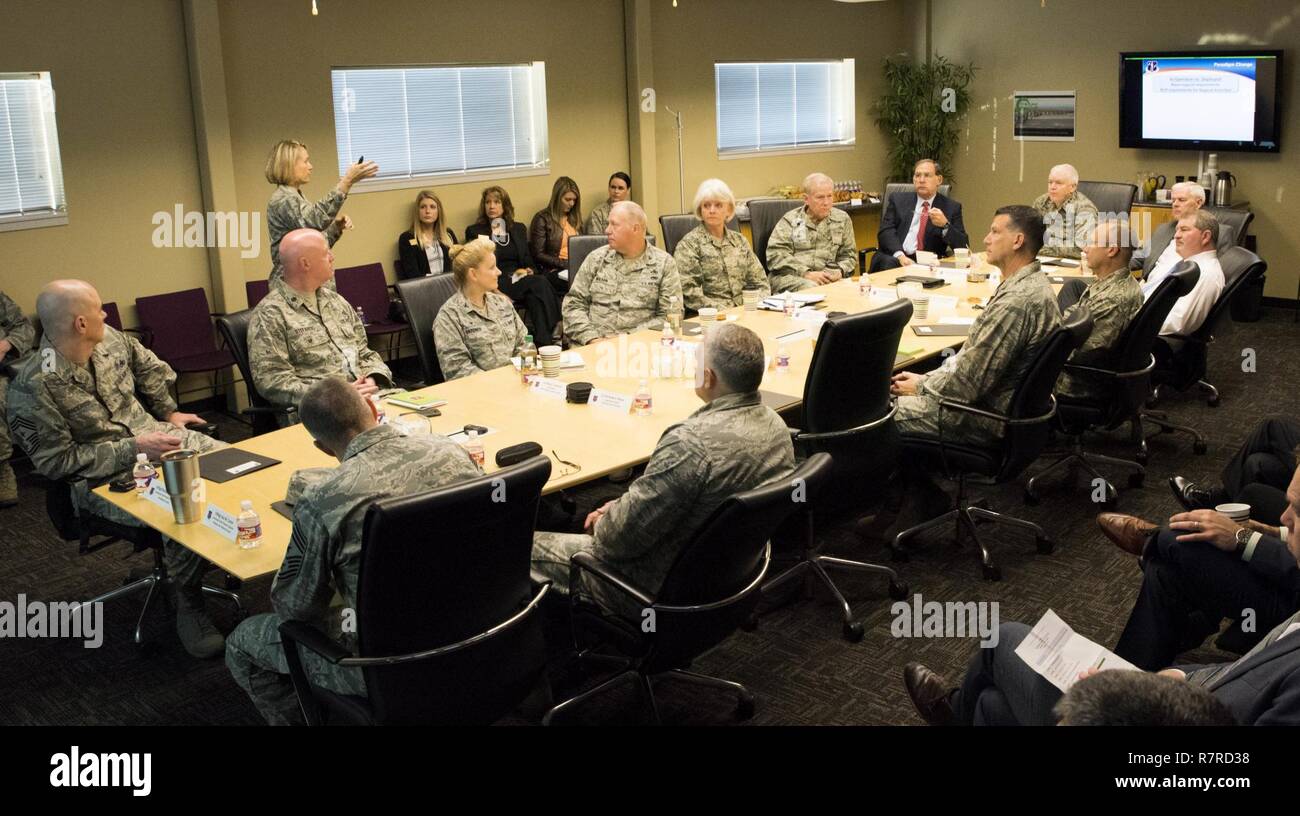 Col. Bobbi Doorenbos, 188th Wing commander, provides an overview of the ...