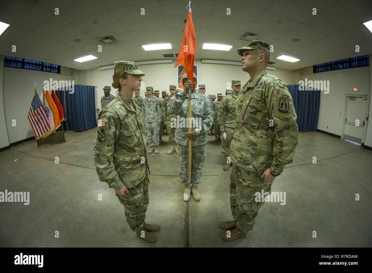 U.S. Army Reserve Capt. Bianca Lane (left), incoming commander of ...