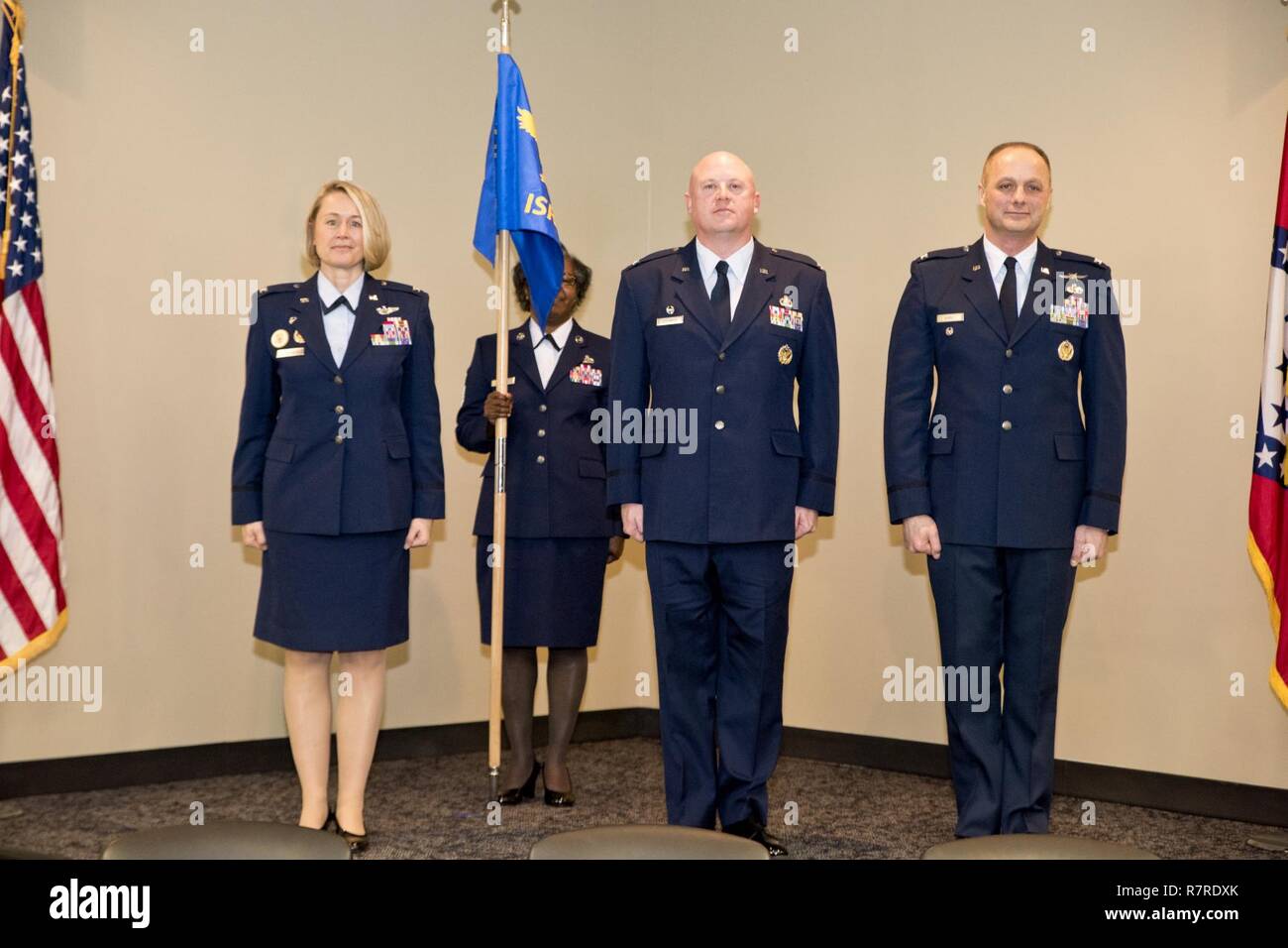 From left, Col. Bobbi J. Doorenbos, 188th Wing commander, Col. Stanley ...