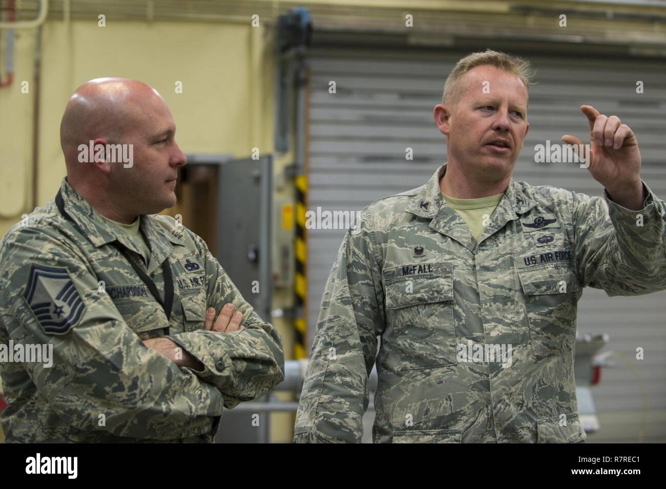 U.S. Air Force Col. Joseph McFall, 52nd Fighter Wing commander, speaks ...