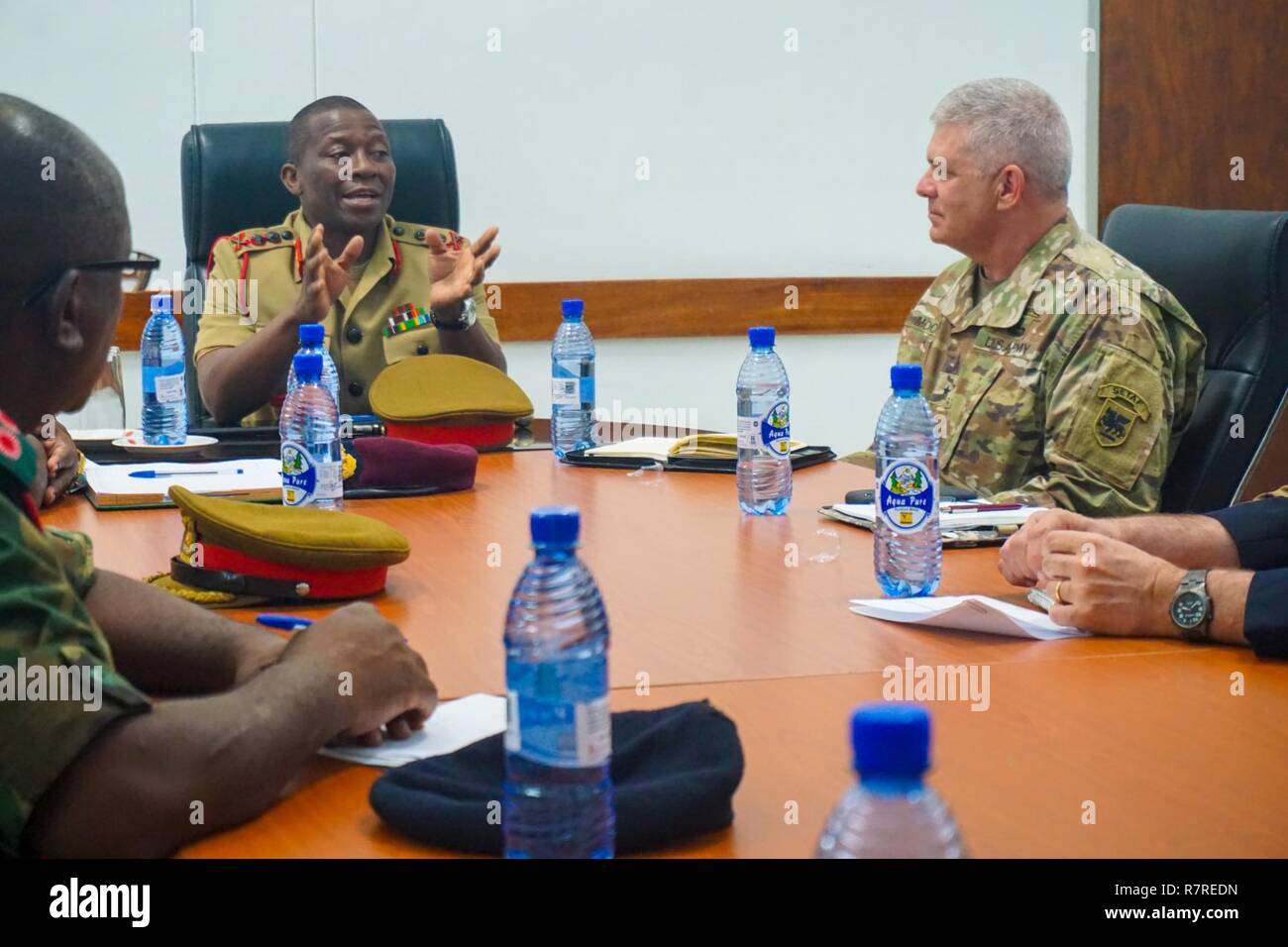 Malawi Gen. Griffin "Spoon" Phiri, chief of Malawi Armed Forces, briefs ...