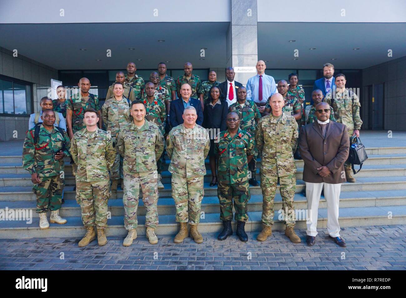 Malawi and U.S. military planners pose for a group photo at the Bingu ...