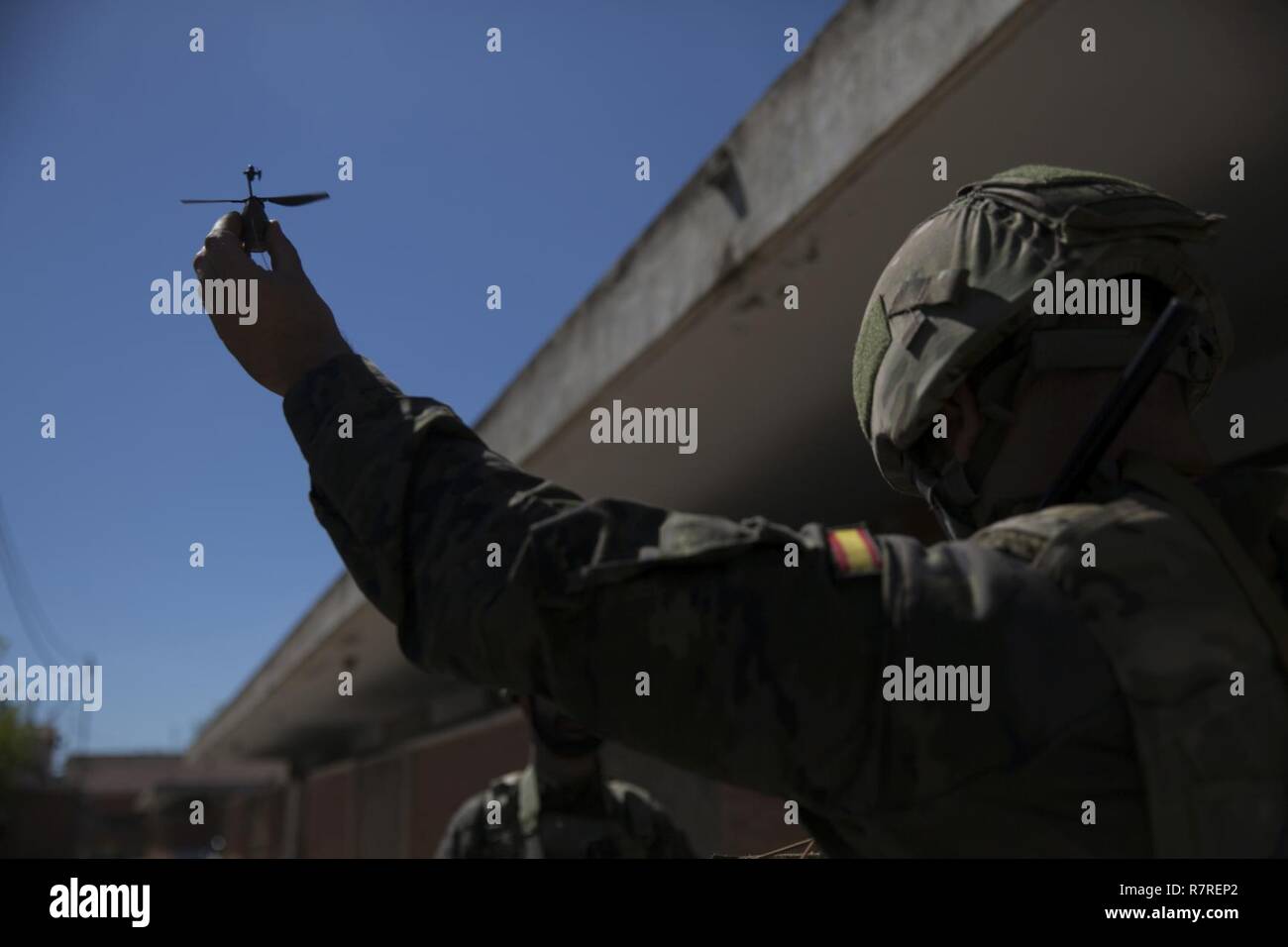 A Spanish 2nd Special Operations Group “Granada” member prepares to ...