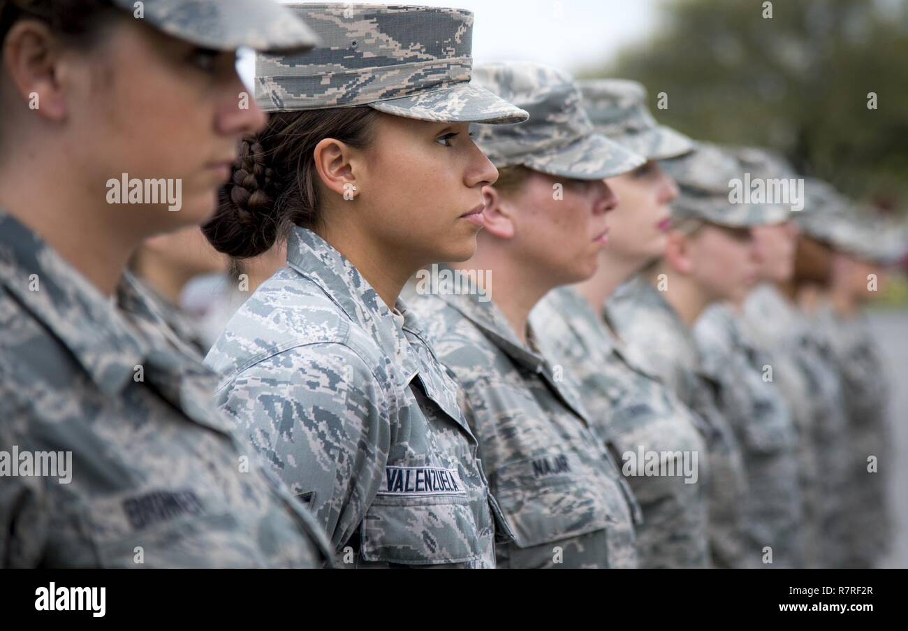 Senior Airman Heather Valenzuela, 96th Medical Group, stands at parade ...