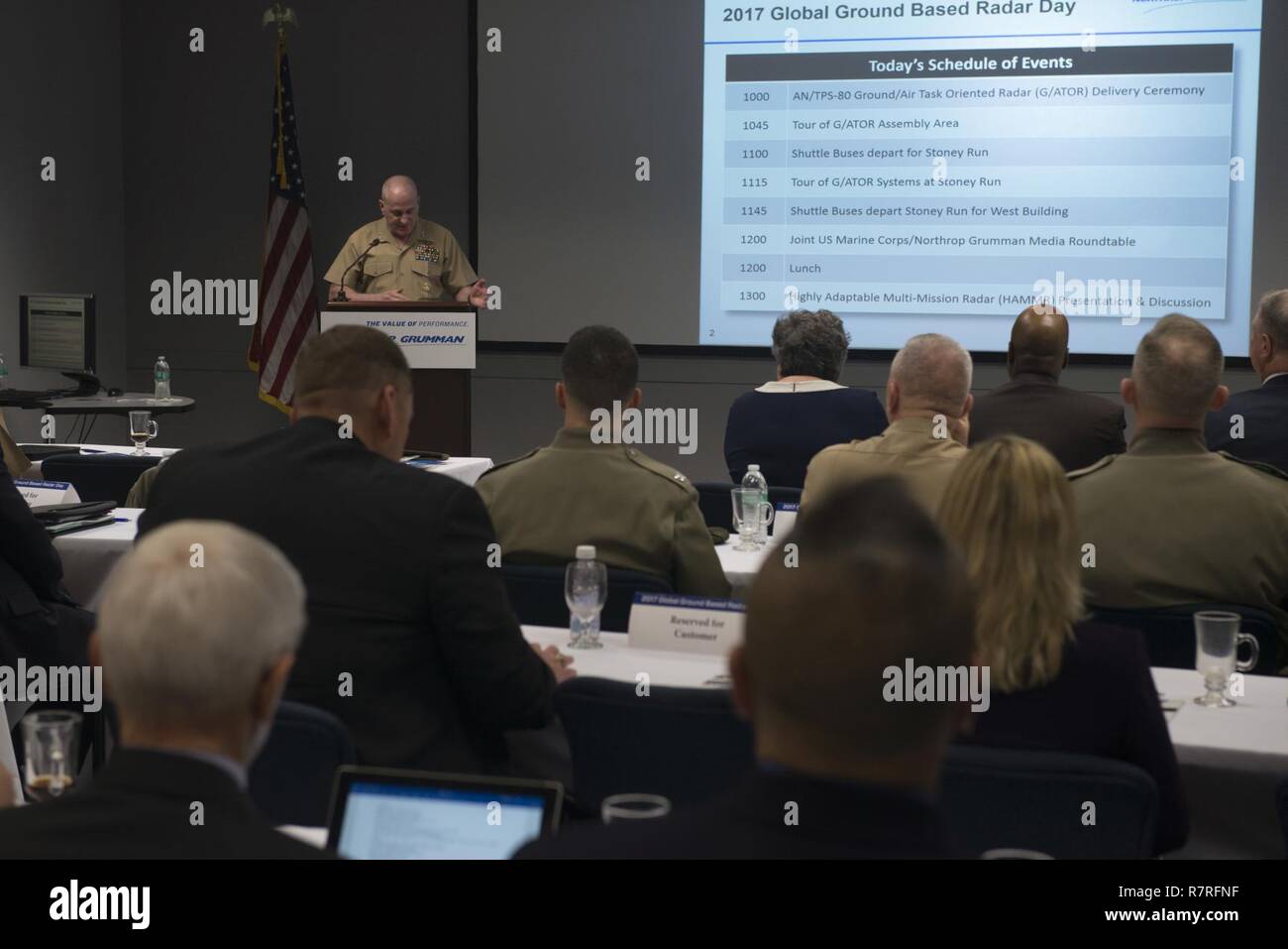 U.S. Marine Corps General Steven Busby speaking during a rollout ...