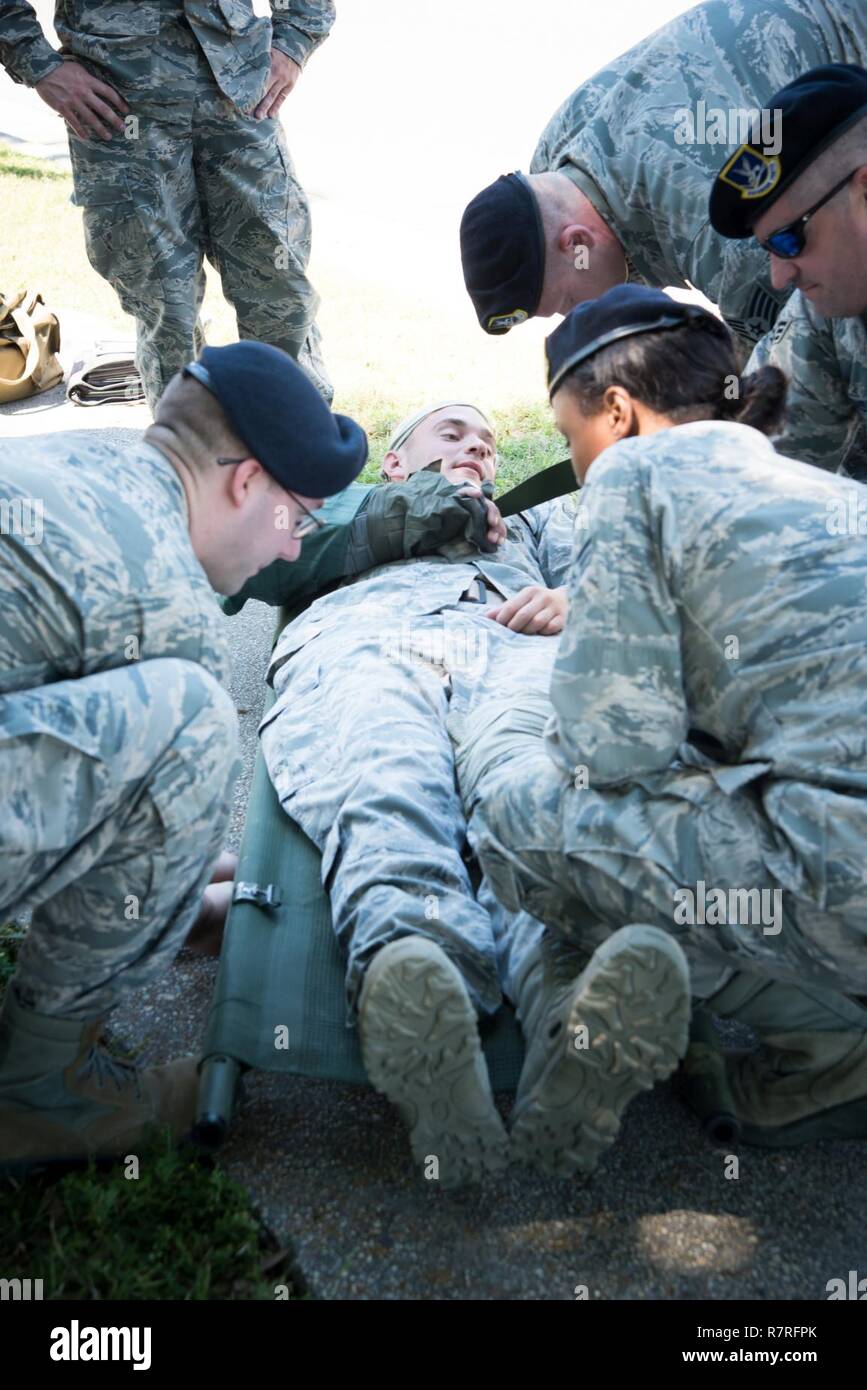 during self aid and buddy care training April 1 at Keesler Air Force ...