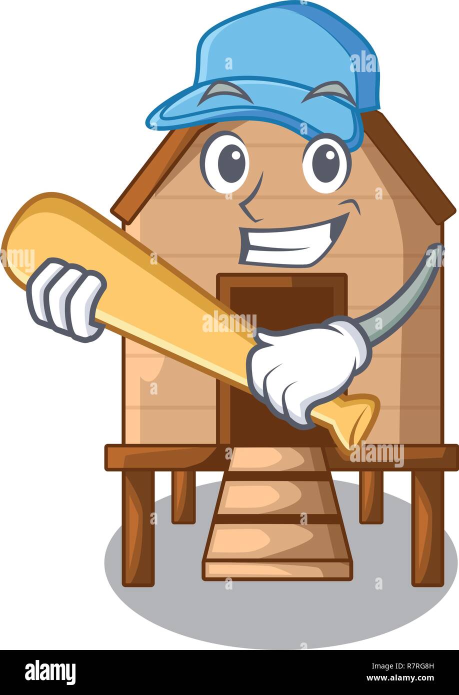 Playing baseball cartoon chicken the in coop shape Stock Vector Image ...