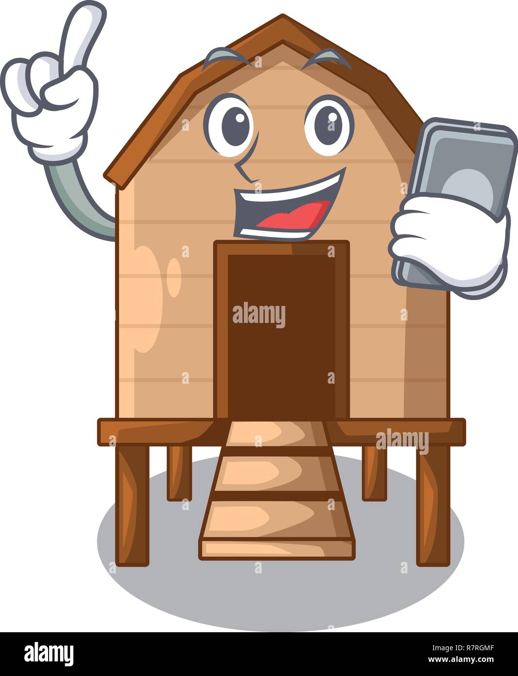 With phone cartoon chicken the in coop shape Stock Vector Image & Art ...