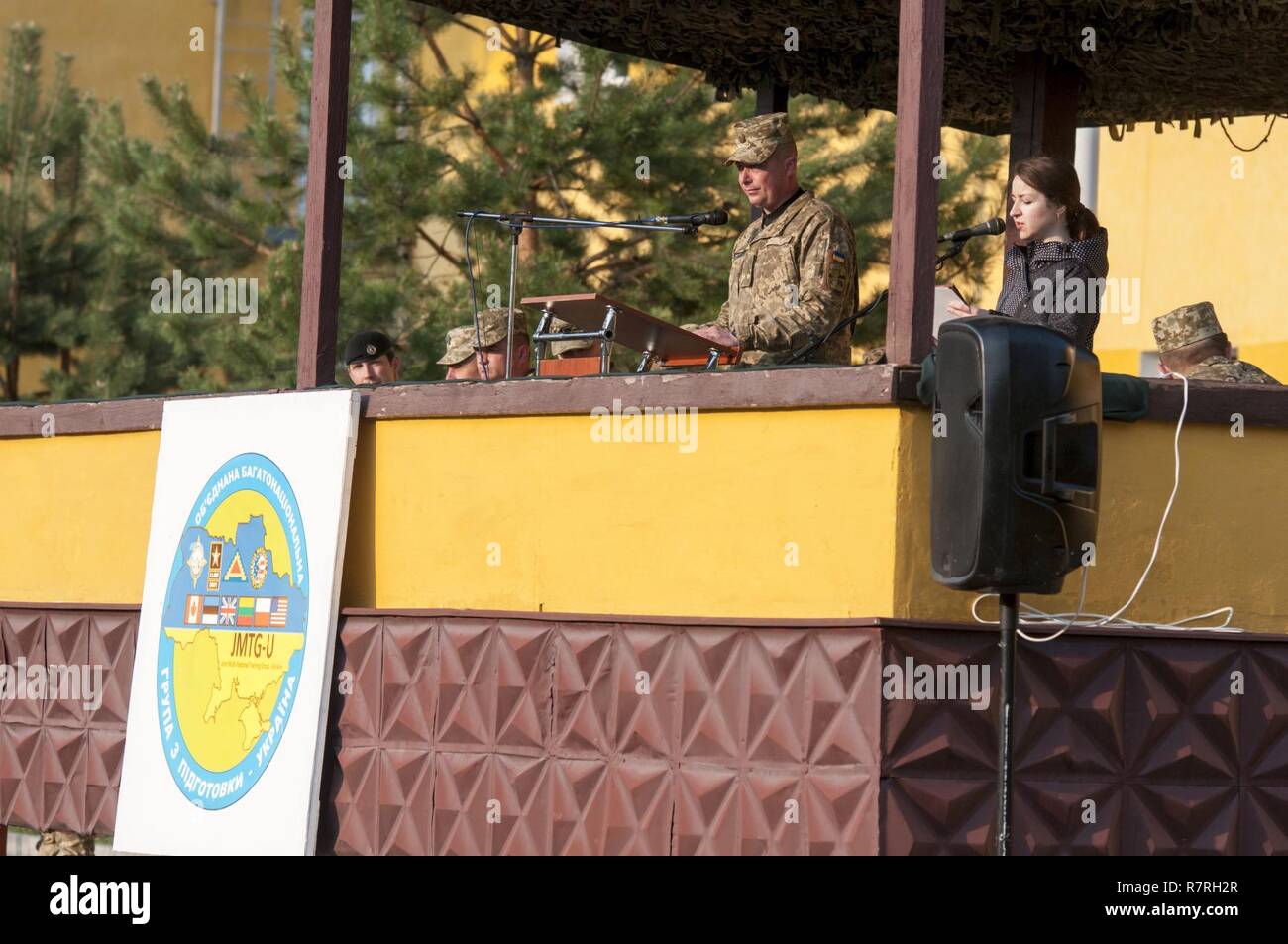 Ukrainian Lt. Col. Rozhko, head of the Yavoriv Combat Training Center ...
