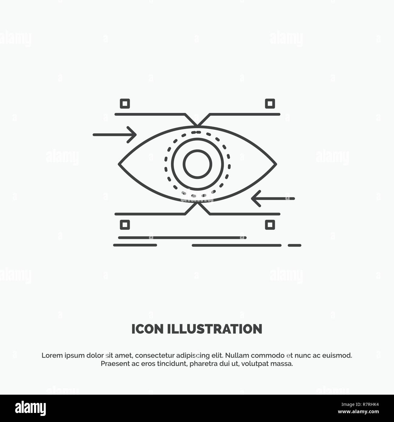 attention, eye, focus, looking, vision Icon. Line vector gray symbol ...