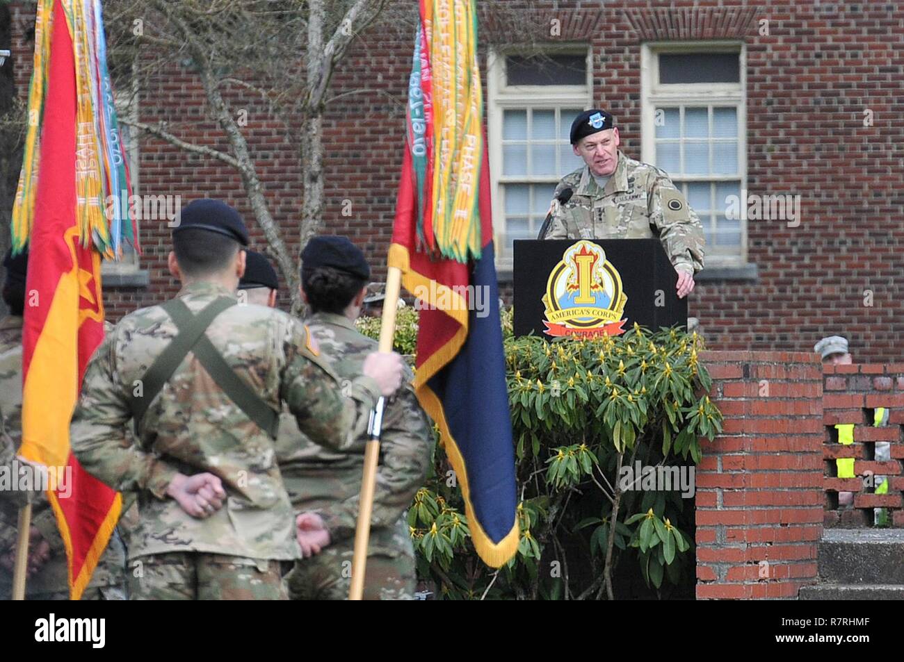 Lt. Gen. Stephen R. Lanza, the outgoing commanding general of I Corps ...