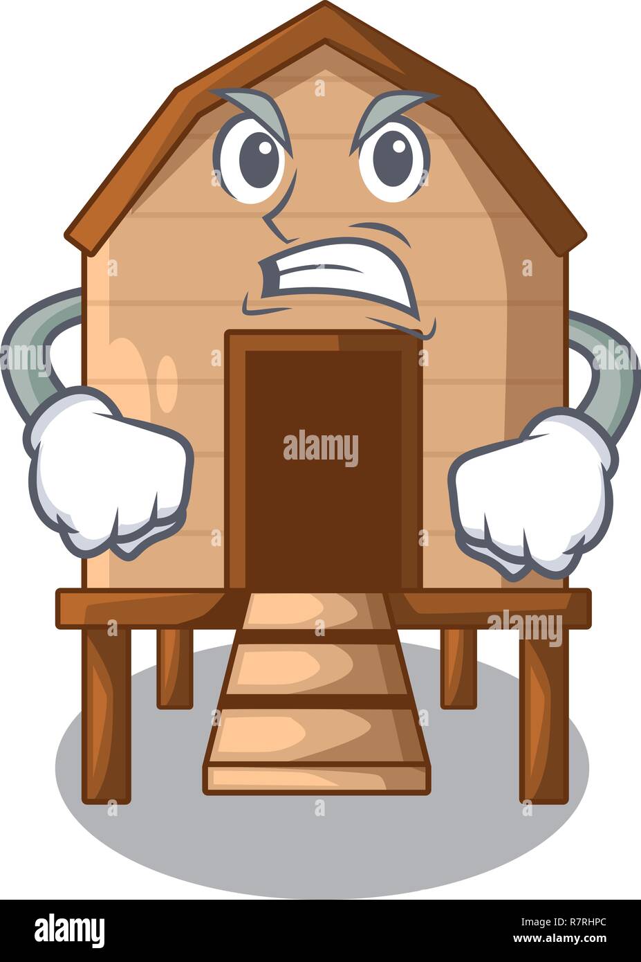 Angry chicken in a on charater coop Stock Vector Image & Art - Alamy