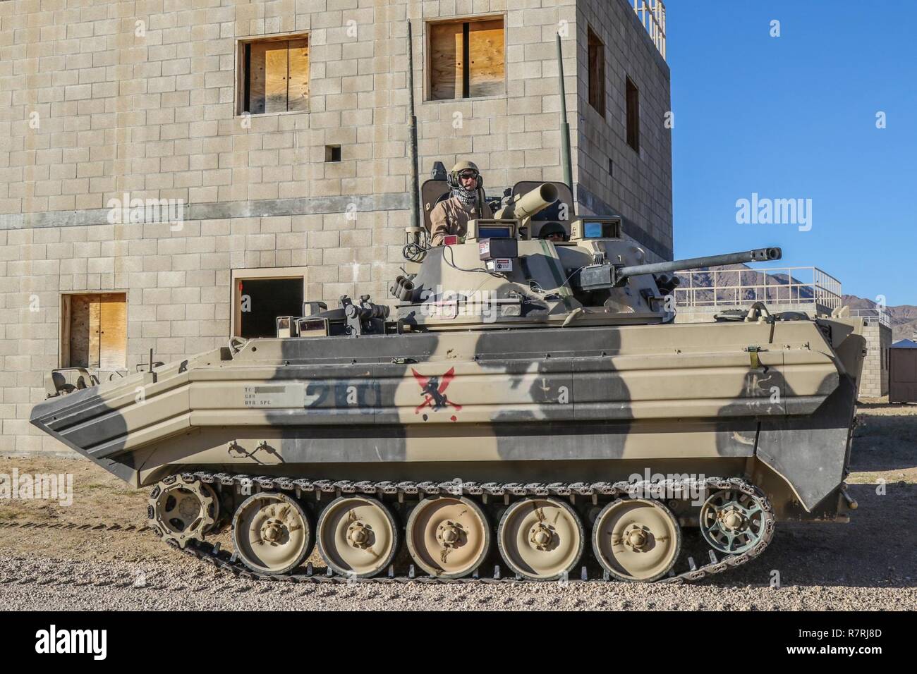 FORT IRWIN, Calif. – An OPFOR Surrogate Vehicle from Easy Troop, 2nd ...