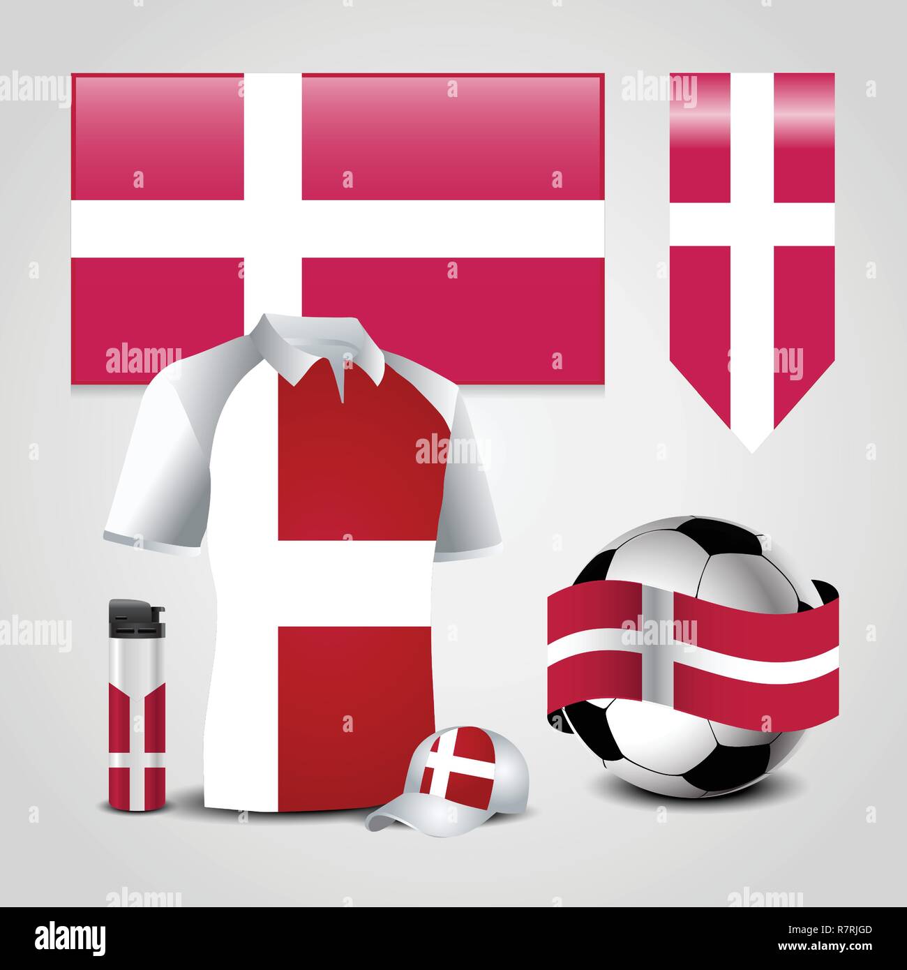 Football denmark flag Stock Vector Images - Alamy