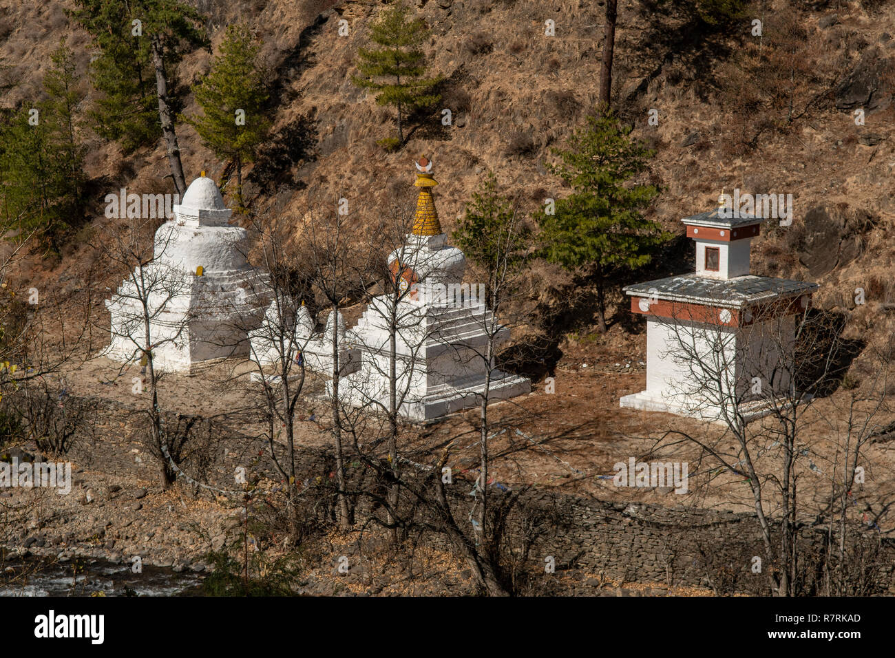 Shrines at Confluence of Wang Chu and Pa Chu Rivers, Chuzom, Bhutan ...