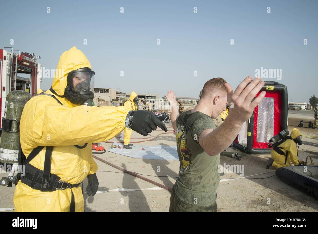 Civilian and military emergency responders from Kuwait, Bahrain, Qatar ...
