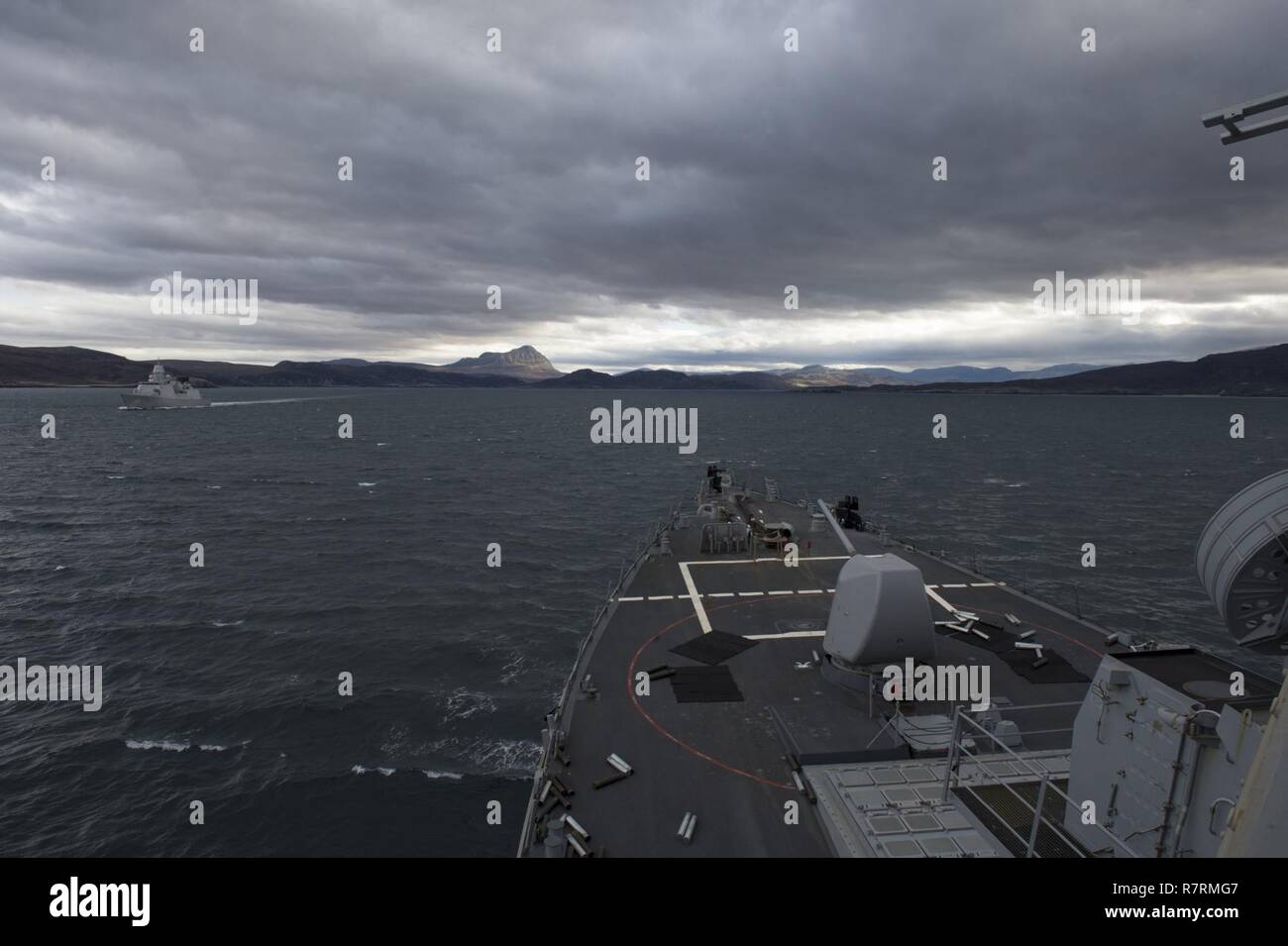 CAPE WRATH, Scotland - (April 3, 2017) - USS Carney (DDG 64) sails past ...