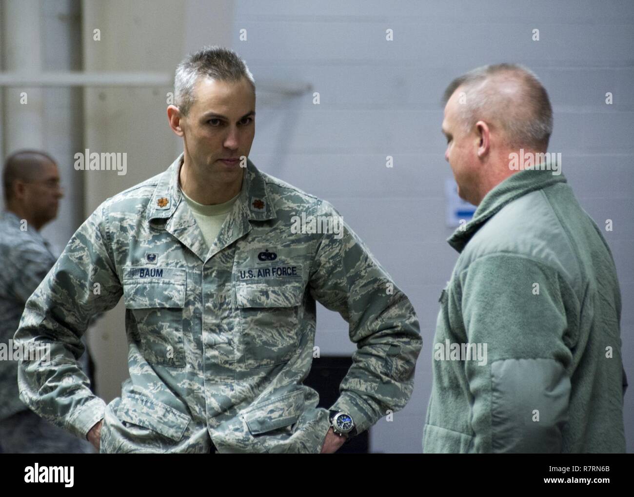 Maj. Jon Baum, 512th Logistics Readiness Squadron commander, speaks ...