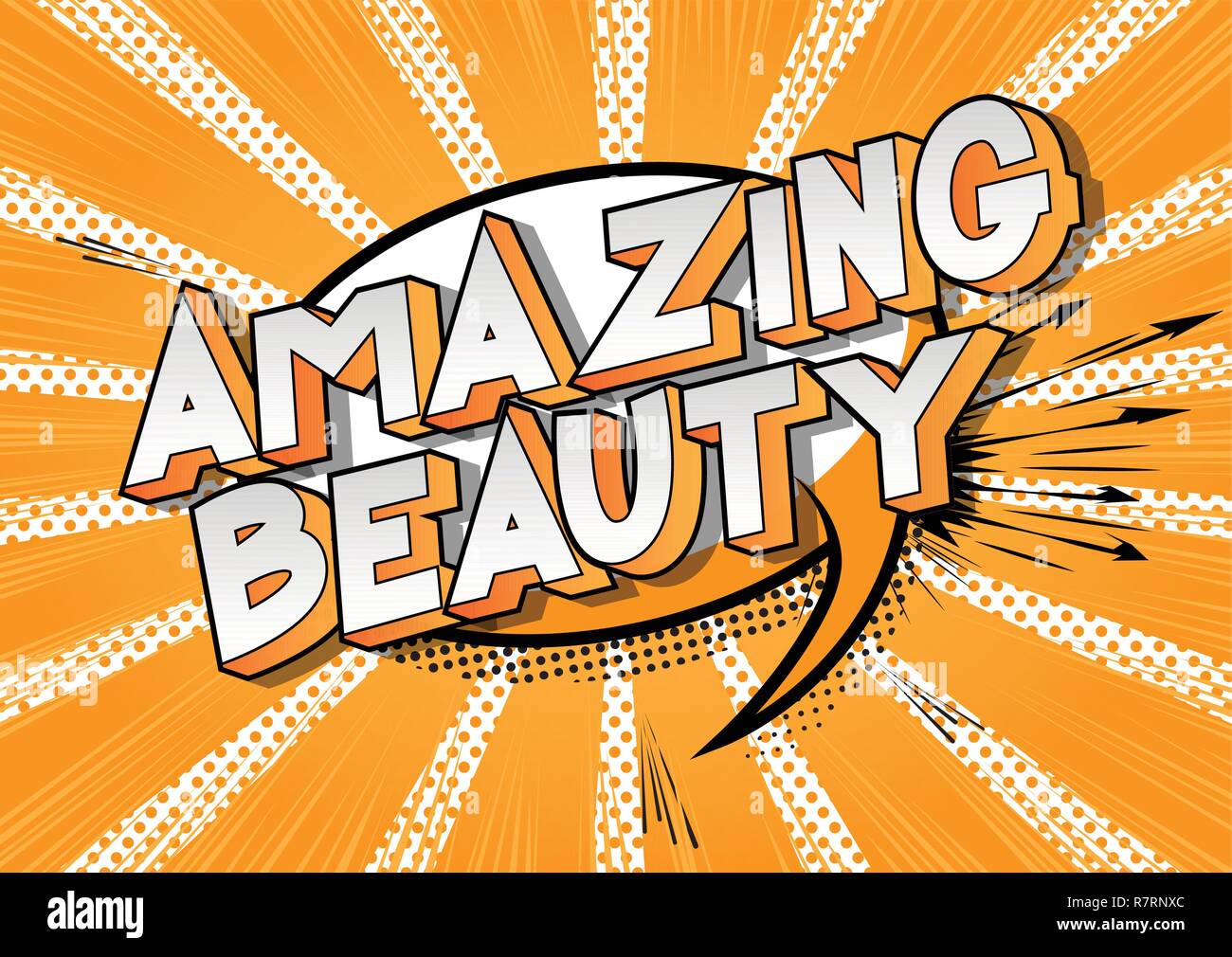 Amazing Beauty - Vector illustrated comic book style phrase on abstract ...