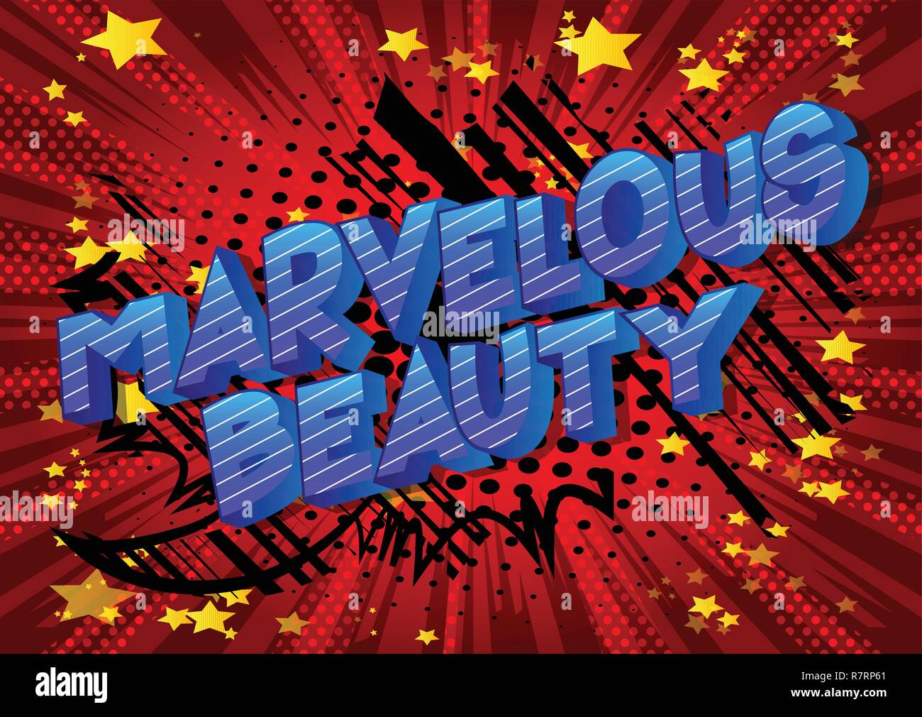 Marvelous Beauty - Vector illustrated comic book style phrase on ...