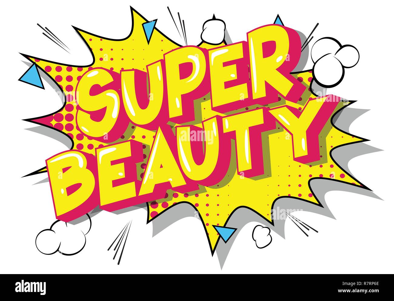 Super Beauty - Vector illustrated comic book style phrase on abstract ...