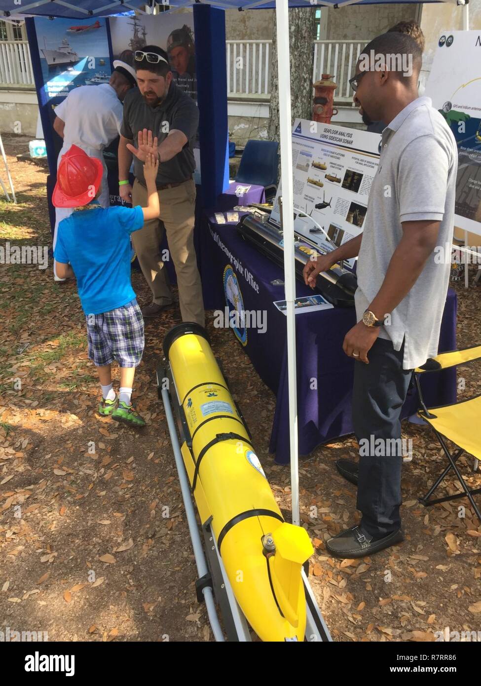 Naval Oceanographic Office surveyors Gabriel Russell and Floyd Aborom ...