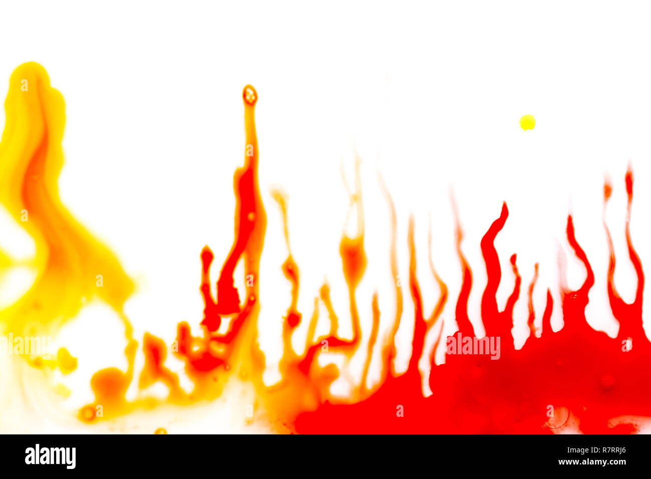 a spot of red paint on a white background. stain and spray Stock Photo ...