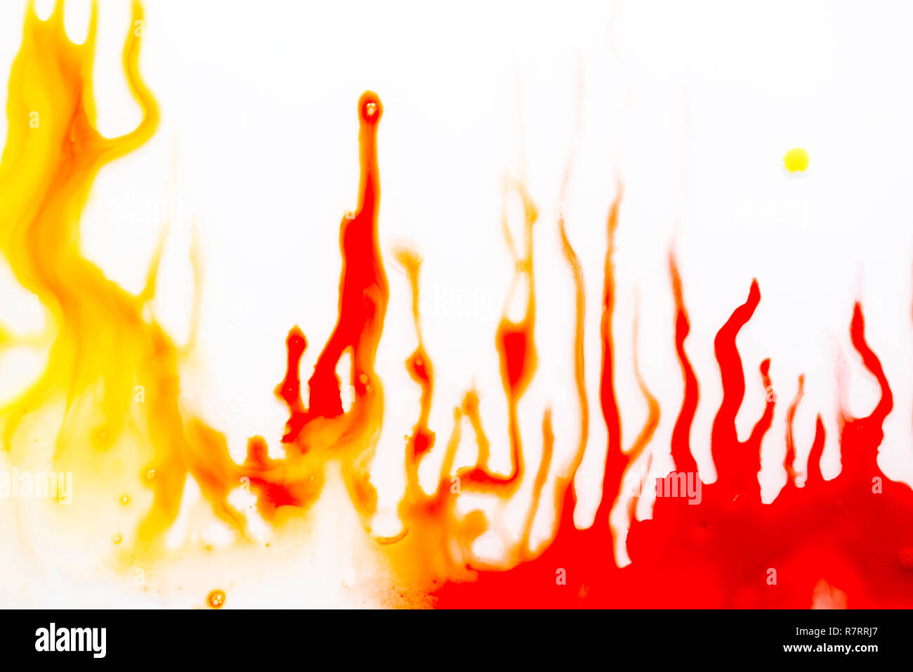 a spot of red paint on a white background. stain and spray Stock Photo ...