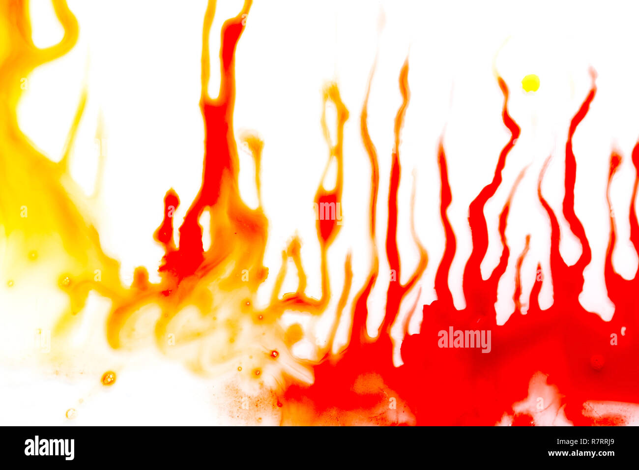a spot of red paint on a white background. stain and spray Stock Photo ...