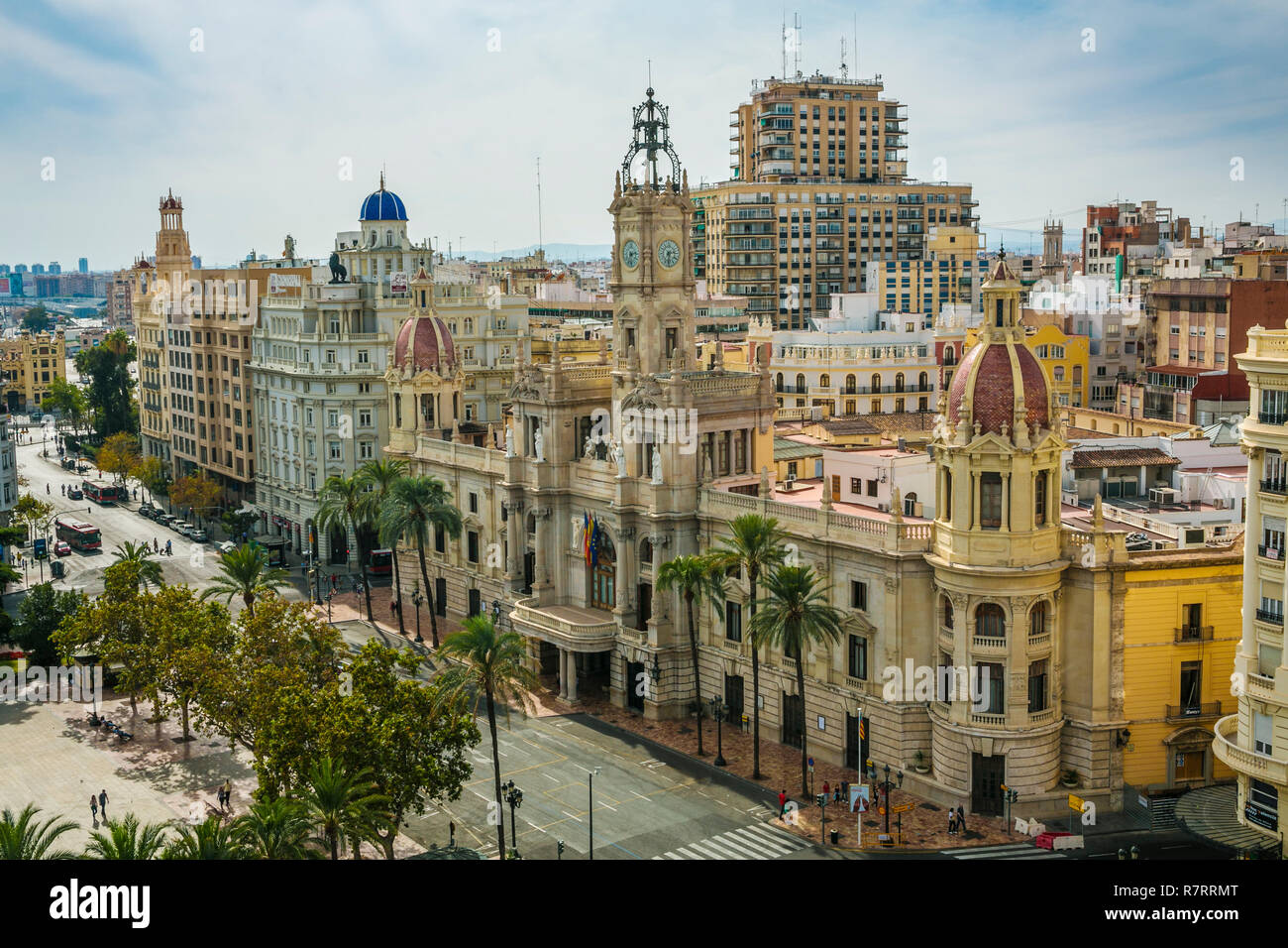 Town Hall Square from Atico Ateneo Lounge. Valencia. Comunidad ...